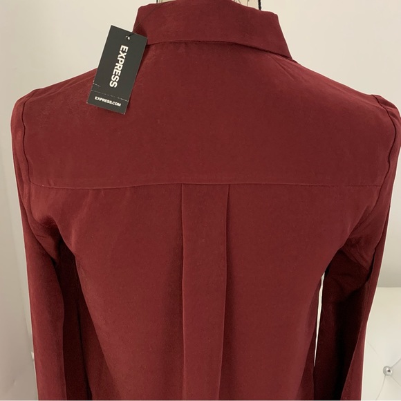 Express | Tops | Nwt 58 Express Pleated Shoulder Buttondown Long Tunic ...